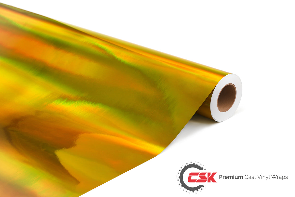 Holographic Laser Chrome Gold | LCF05 – CSK Premium Cast Vinyl Wraps